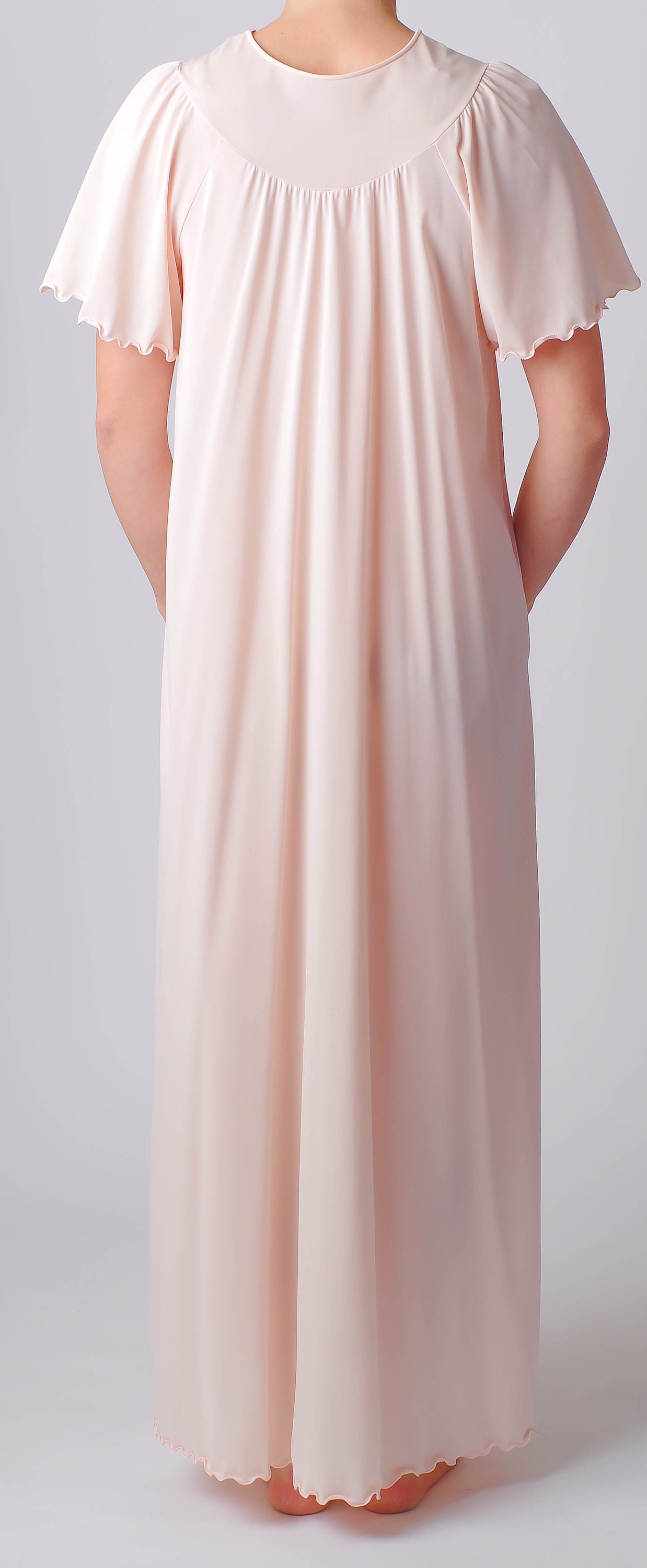Powder Pink Silky Robe With Lace Neck Detail Shadow Line Small - Etsy