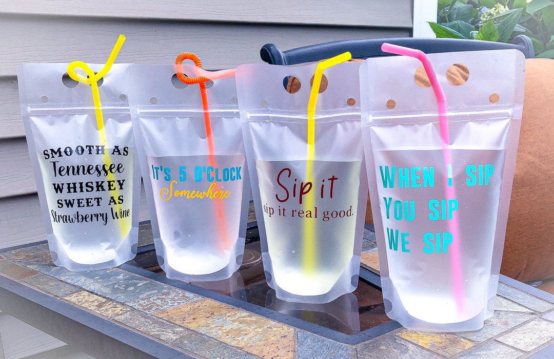 Drink Pouches, Adult Drink Pouch, Booze Bag, Beach Accessory, Pool ...
