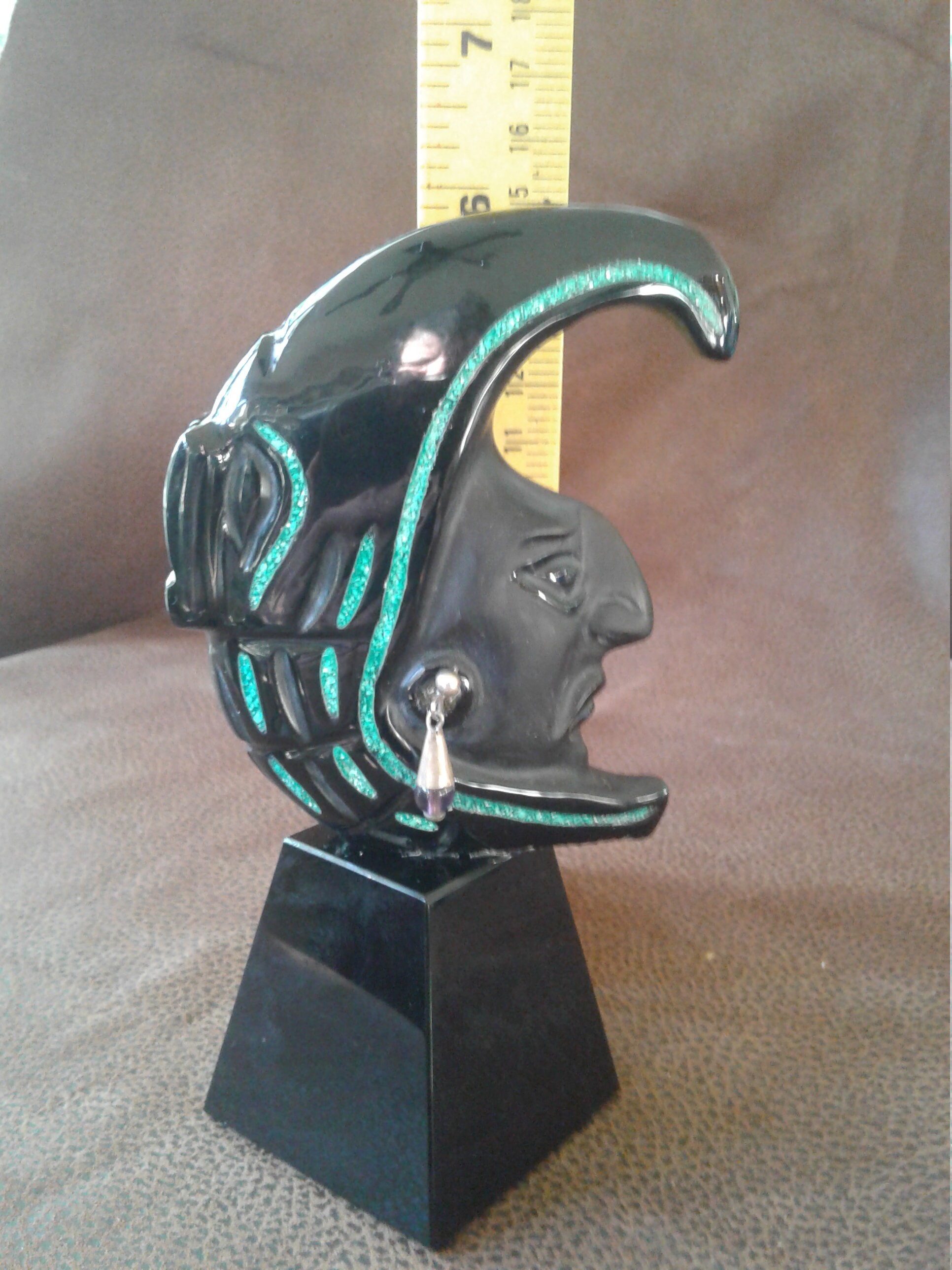 Obsidian Mayan Head Sculpture - Etsy