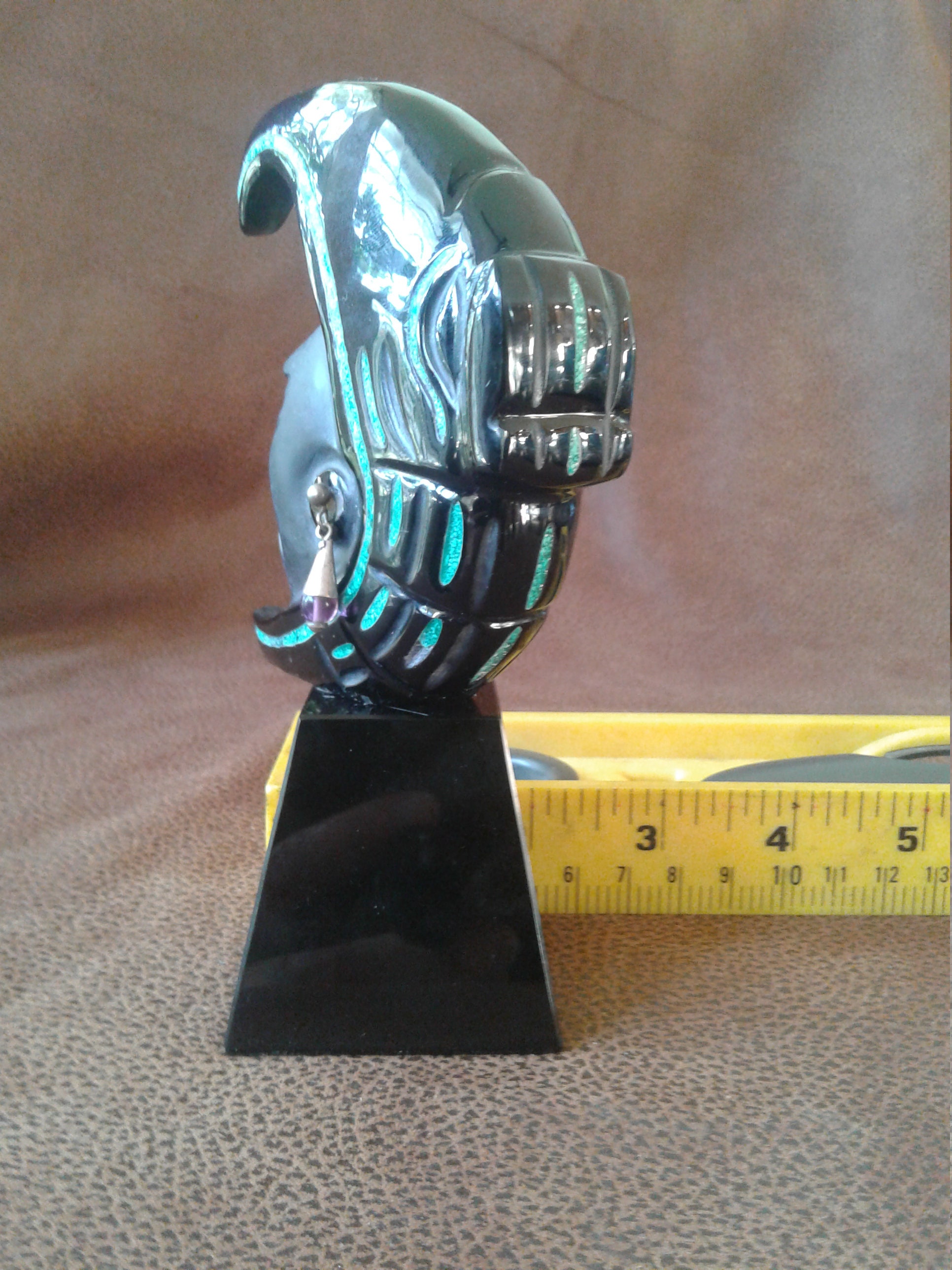 Obsidian Mayan Head Sculpture - Etsy