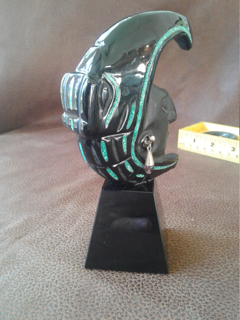 Obsidian Mayan Head Sculpture - Etsy