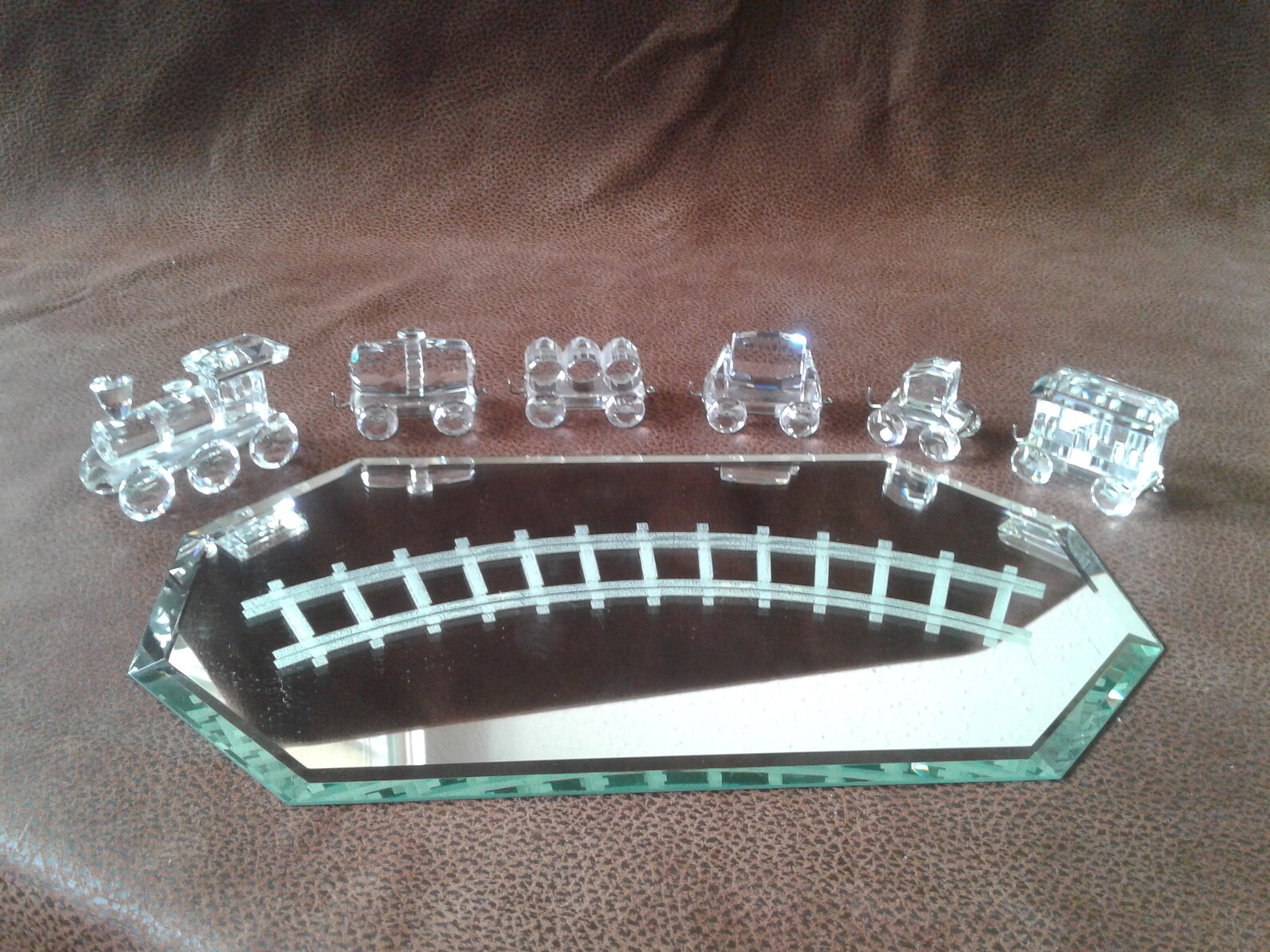 6pc Swarovski crystal train set with octagonal mirror | Etsy