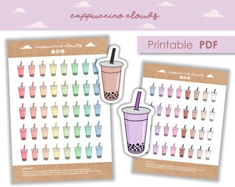 Boba Printable Stickers - Etsy