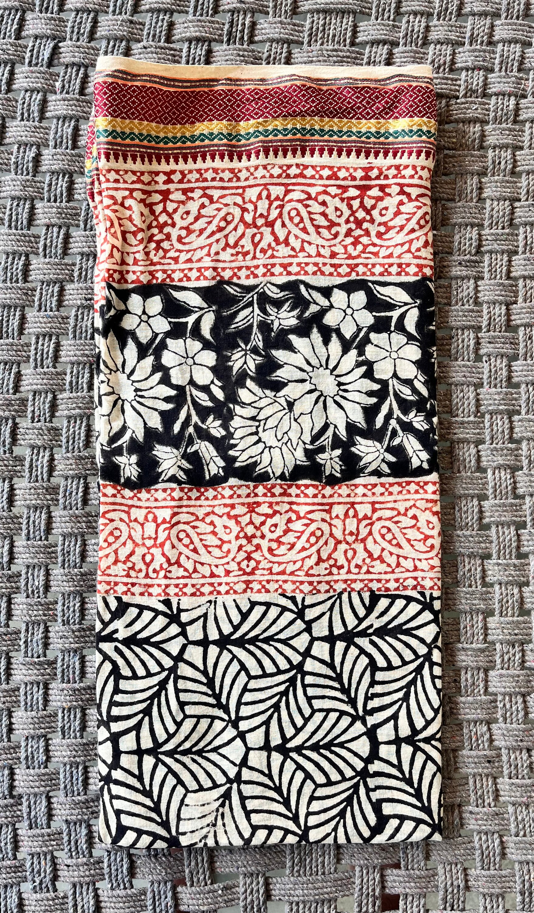 Hand Block Print Cotton Sarong: Multicolored Beach Scarf - Etsy
