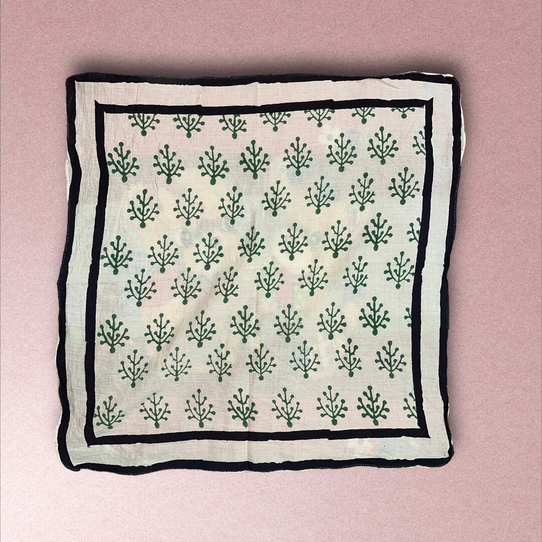 Set of 2 Hand Block Print Organic Indian Cotton Bandana,foulard ...