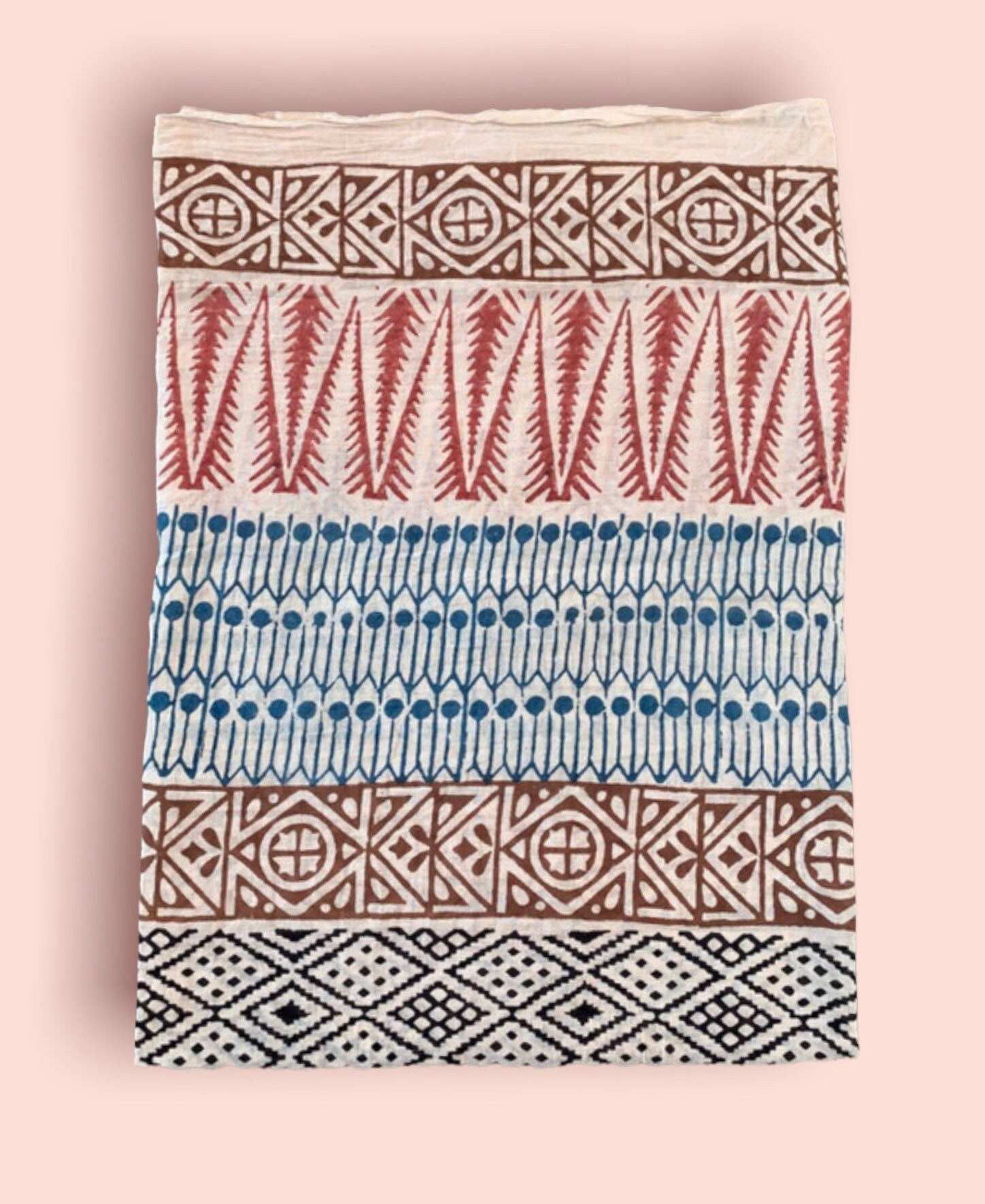 Multiblock/multicoloured Hand Block Print Sarongbeautiful - Etsy UK