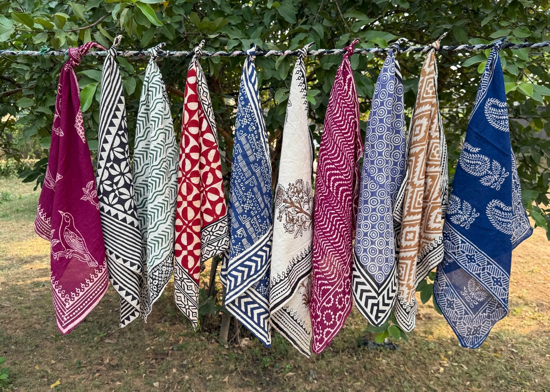 Set of 10 Indian Cotton Bandana Scarf,foulard,neckerchief,necktie Face ...