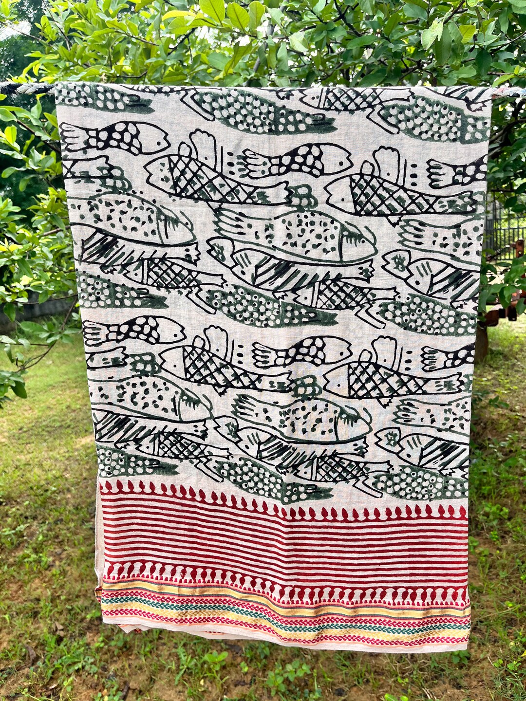 Hand Block Printed Beach Sarong for Women Beach Scarves in Cotton Beach ...
