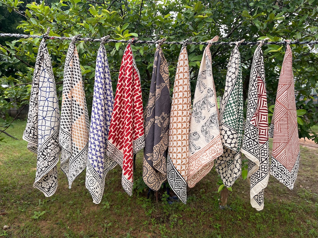 Set of 10 Indian Cotton Bandana Scarf,foulard,neckerchief,necktie Face ...