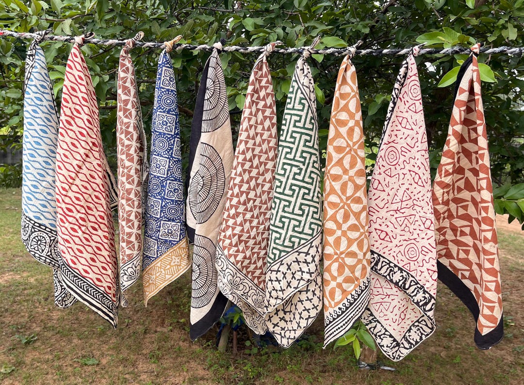 Set of 10 Indian Cotton Bandana Scarf,foulard,neckerchief,necktie Face ...