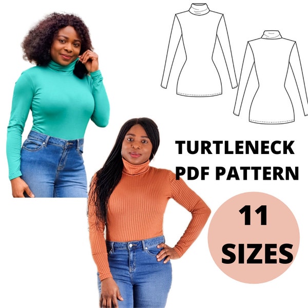 Turtleneck Sewing Pattern - Etsy