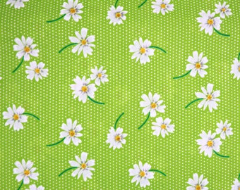 Daisy print fabric | Etsy