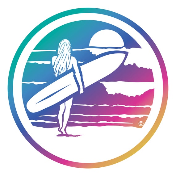 Surfing Wave Surf Sticker Beach Ocean Waves Car Caravan Decal | Etsy