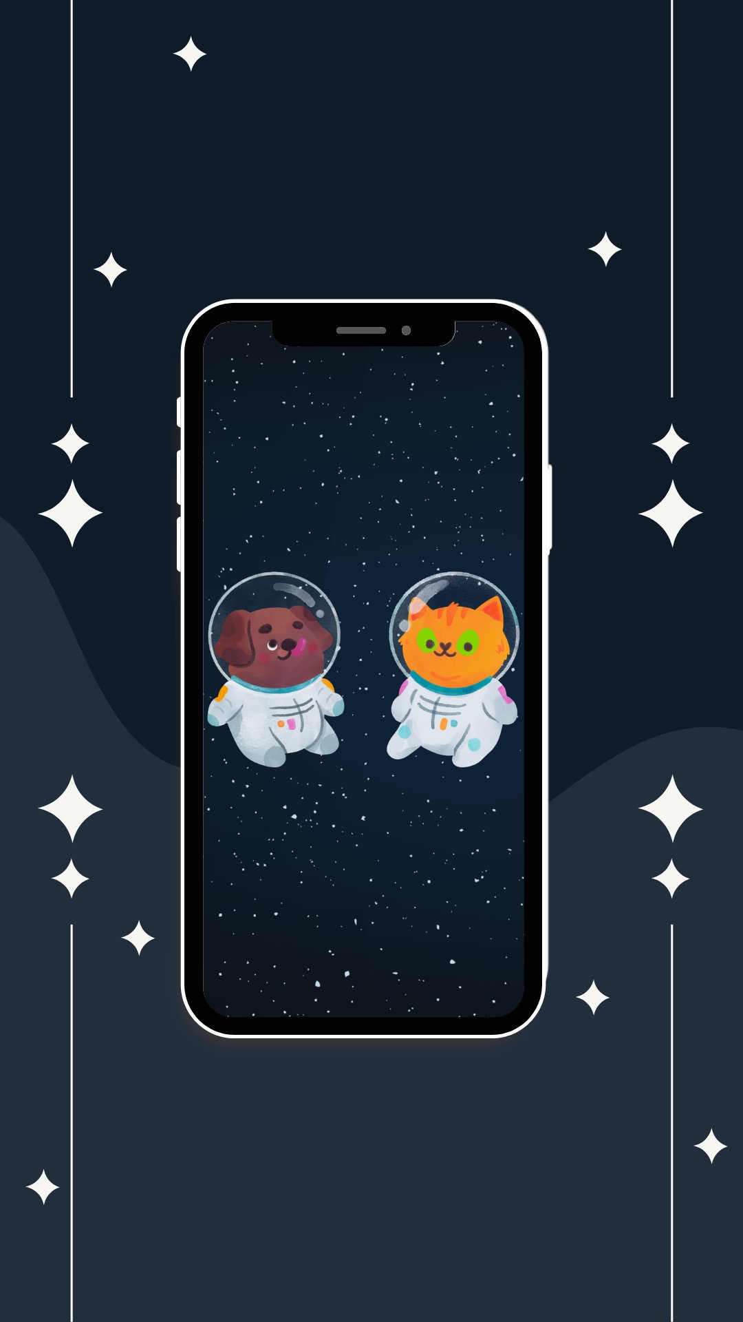 Cute Space Themed Phone Wallpaper | Instant Digital Download | Dog ...