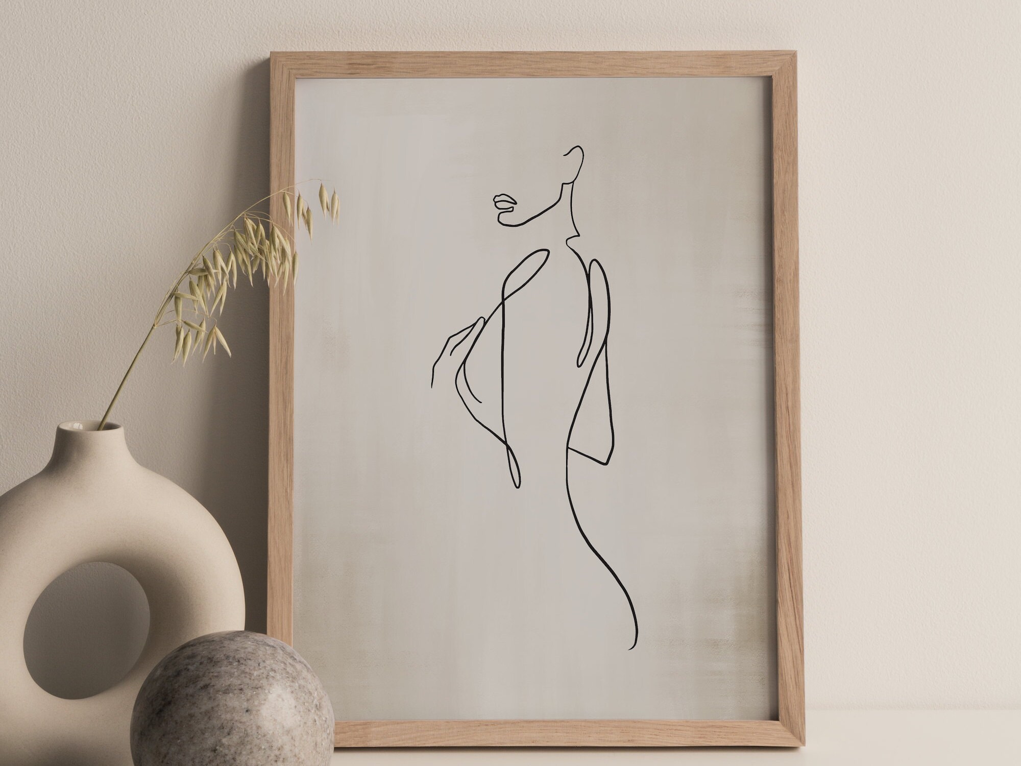 Prints Woman Print Line Drawing Print Sketch Art Minimalist Abstract ...
