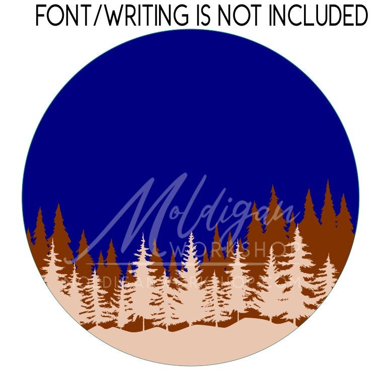 Digital File - Forest Round Name Sign SVG for Glowforge Laser Cutters ...