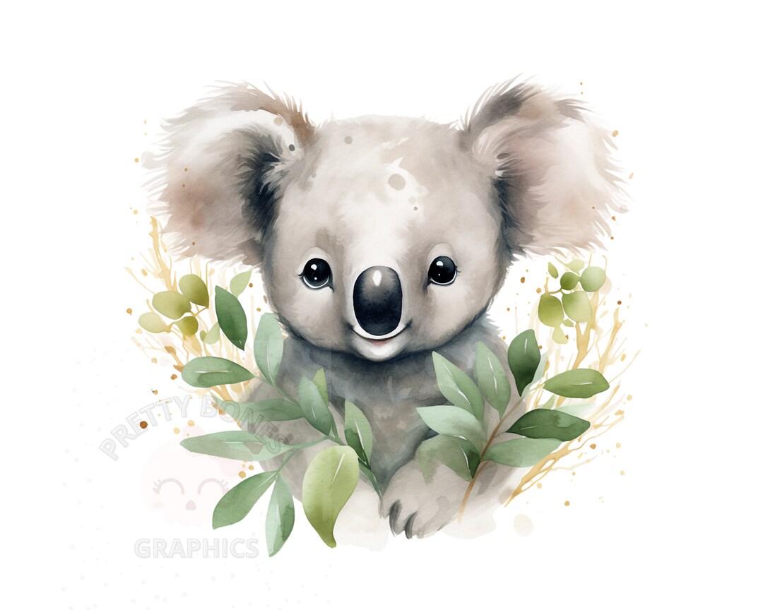 Baby Koala Clipart, PNG Instant Download File, Digital Design for ...
