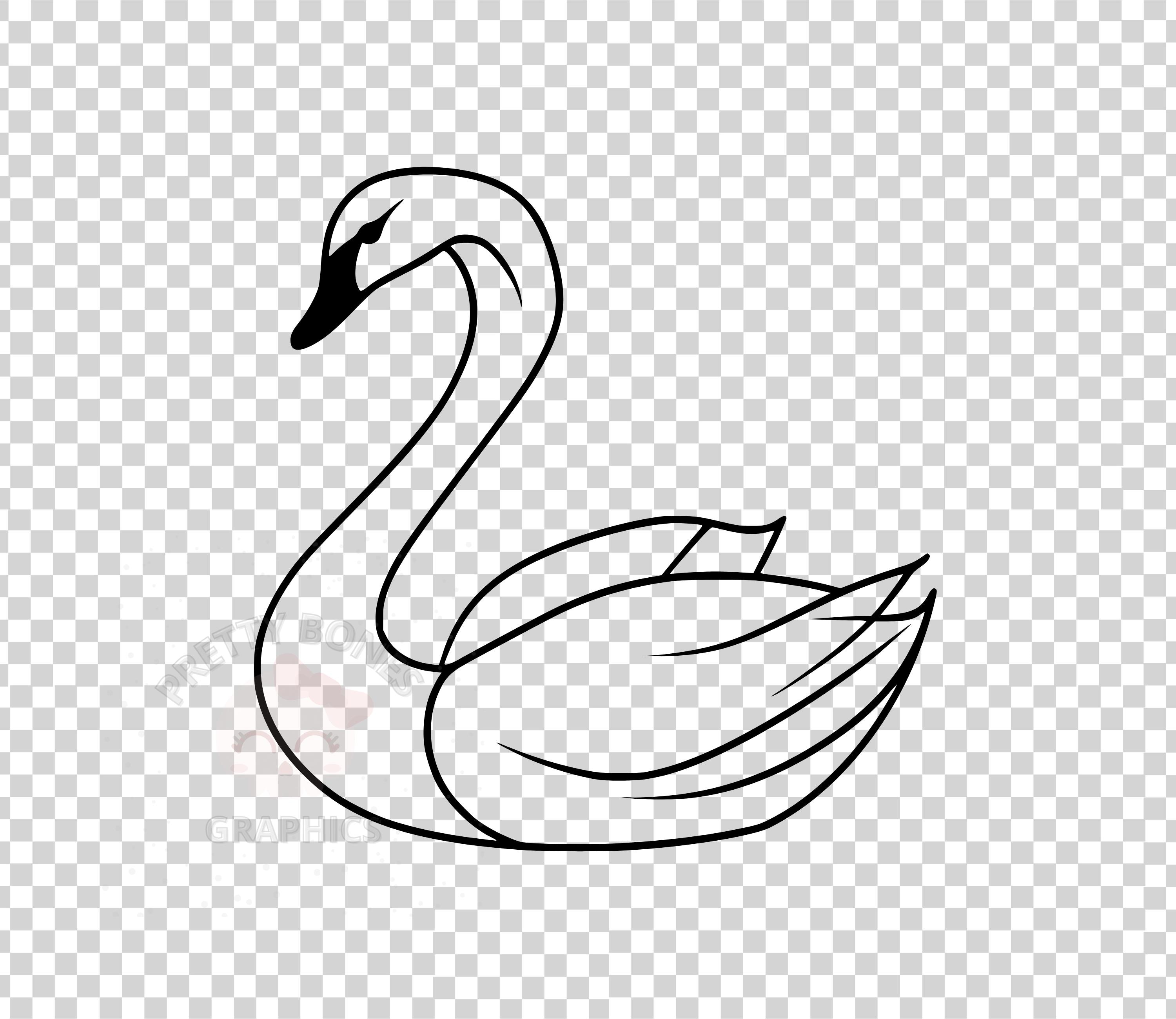 Swan Outline, SVG, PNG Instant Download File, Digital Design for ...