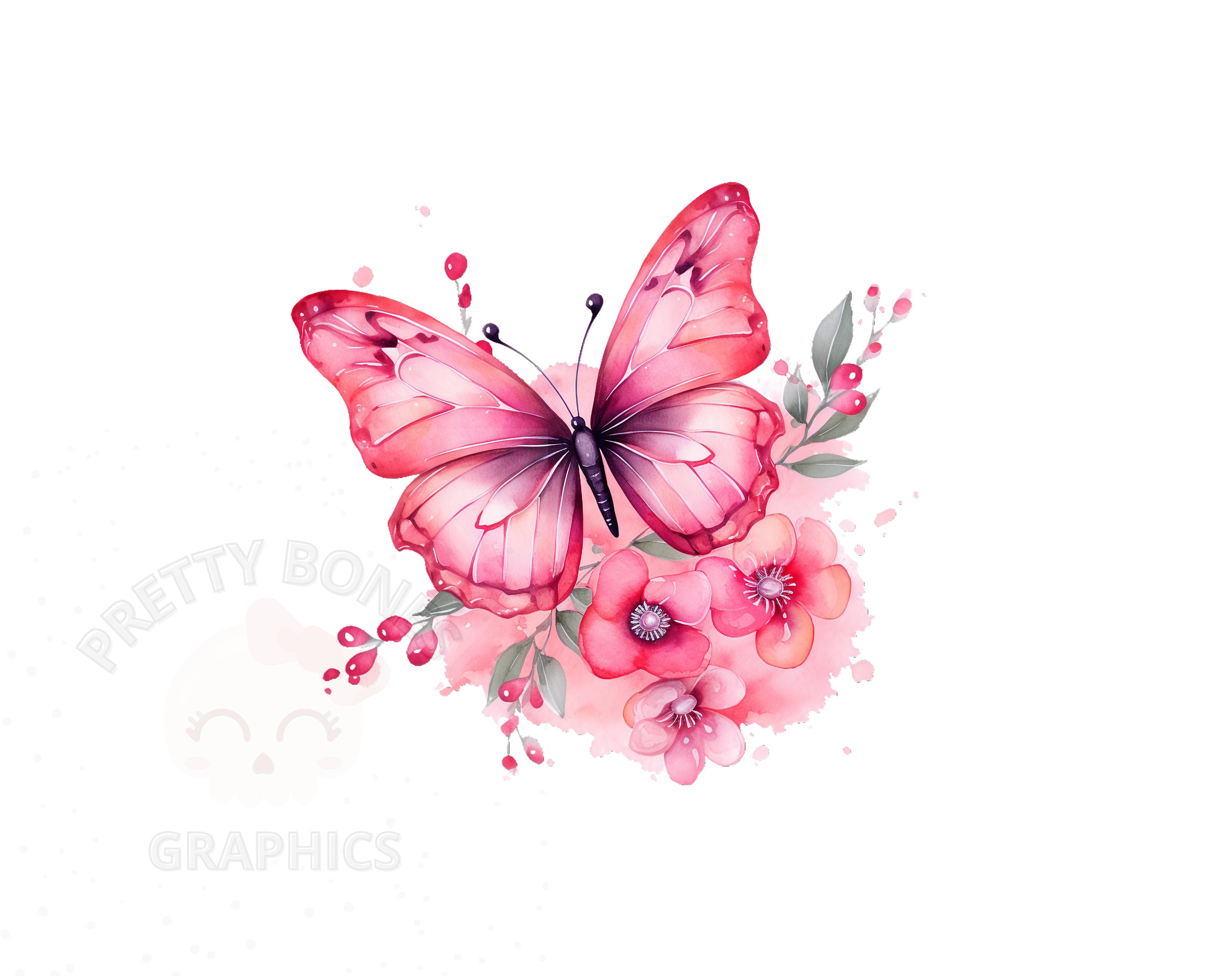 Lindo Clip Art De Mariposa Rosa