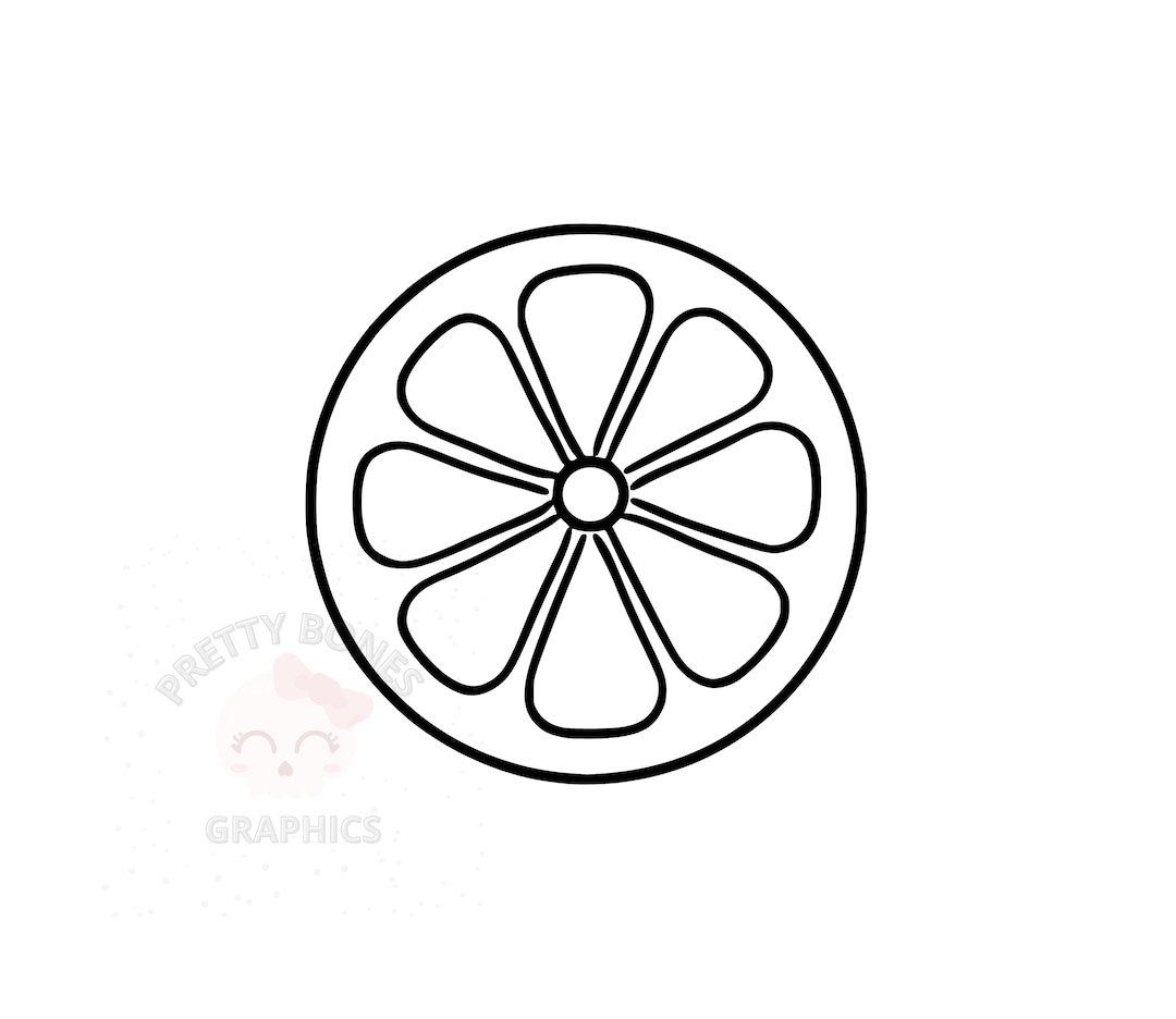 Orange Slice Line Art, SVG, PNG, EPS, Dxf Instant Download Files ...