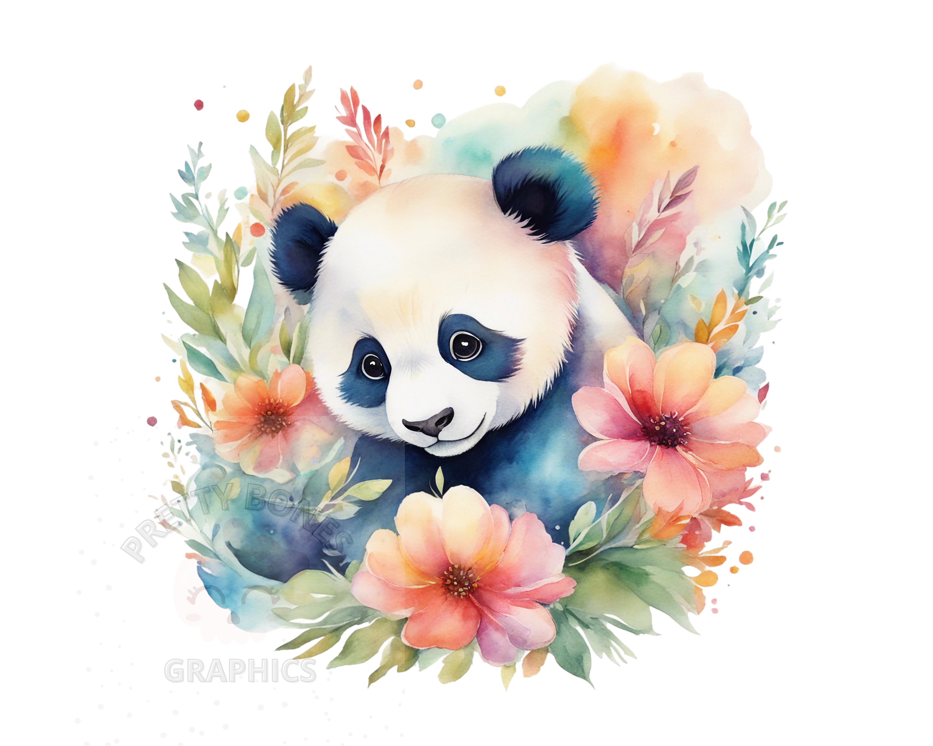 Baby Panda Clipart, PNG Instant Download File, Digital Design for ...