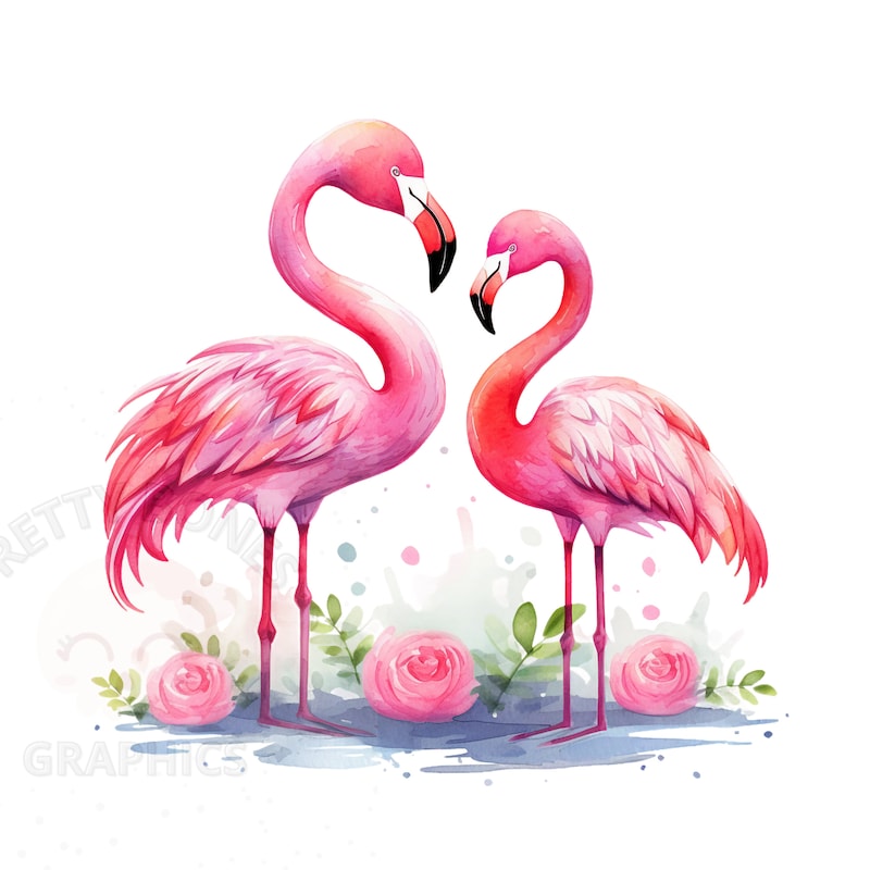 Flamingo Clipart - Etsy