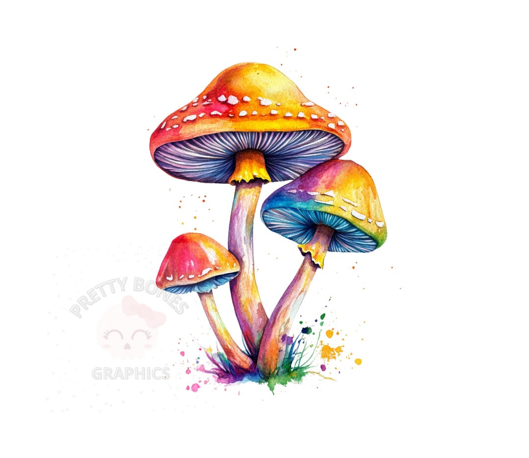 Mushroom Clipart, PNG Instant Download File, Digital Design for ...