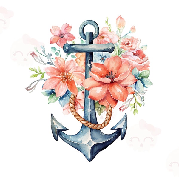 Watercolor Anchor - Etsy