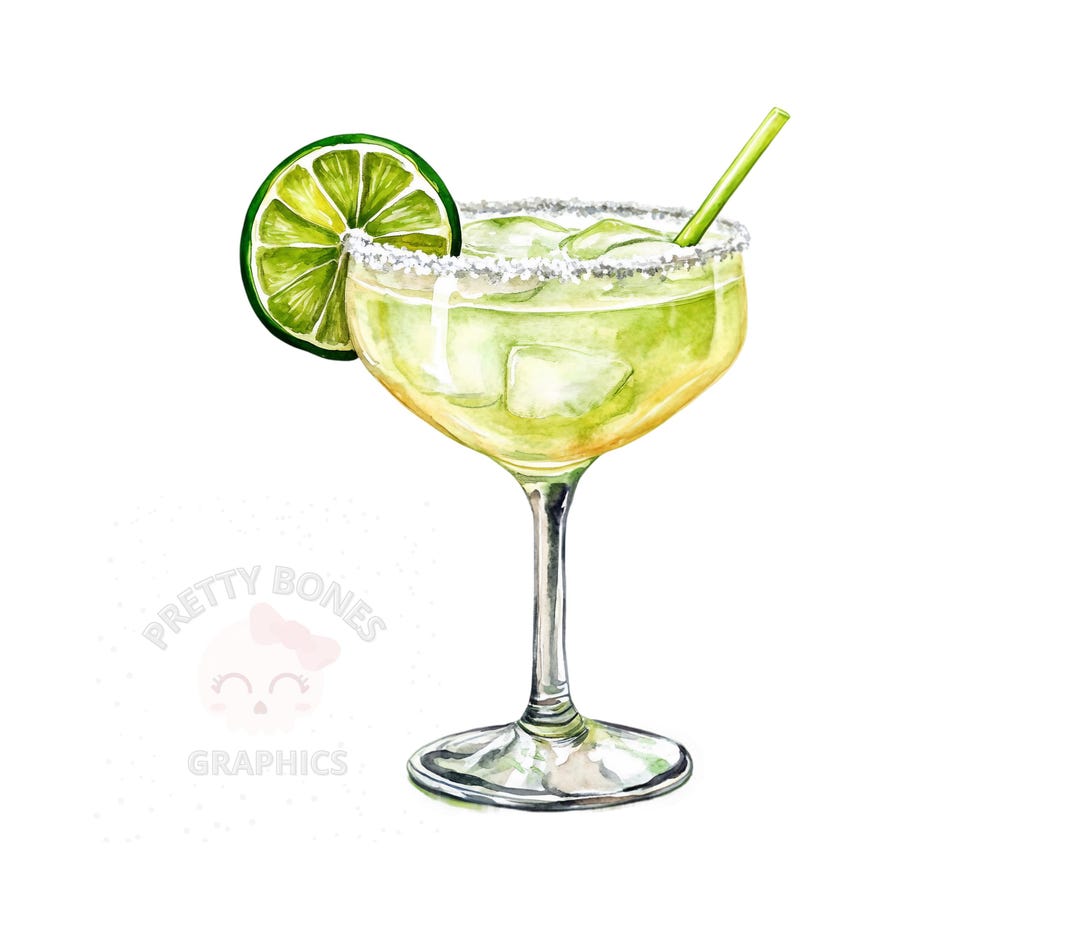 Margarita Cocktail Clipart Png Instant Download File Digital Design