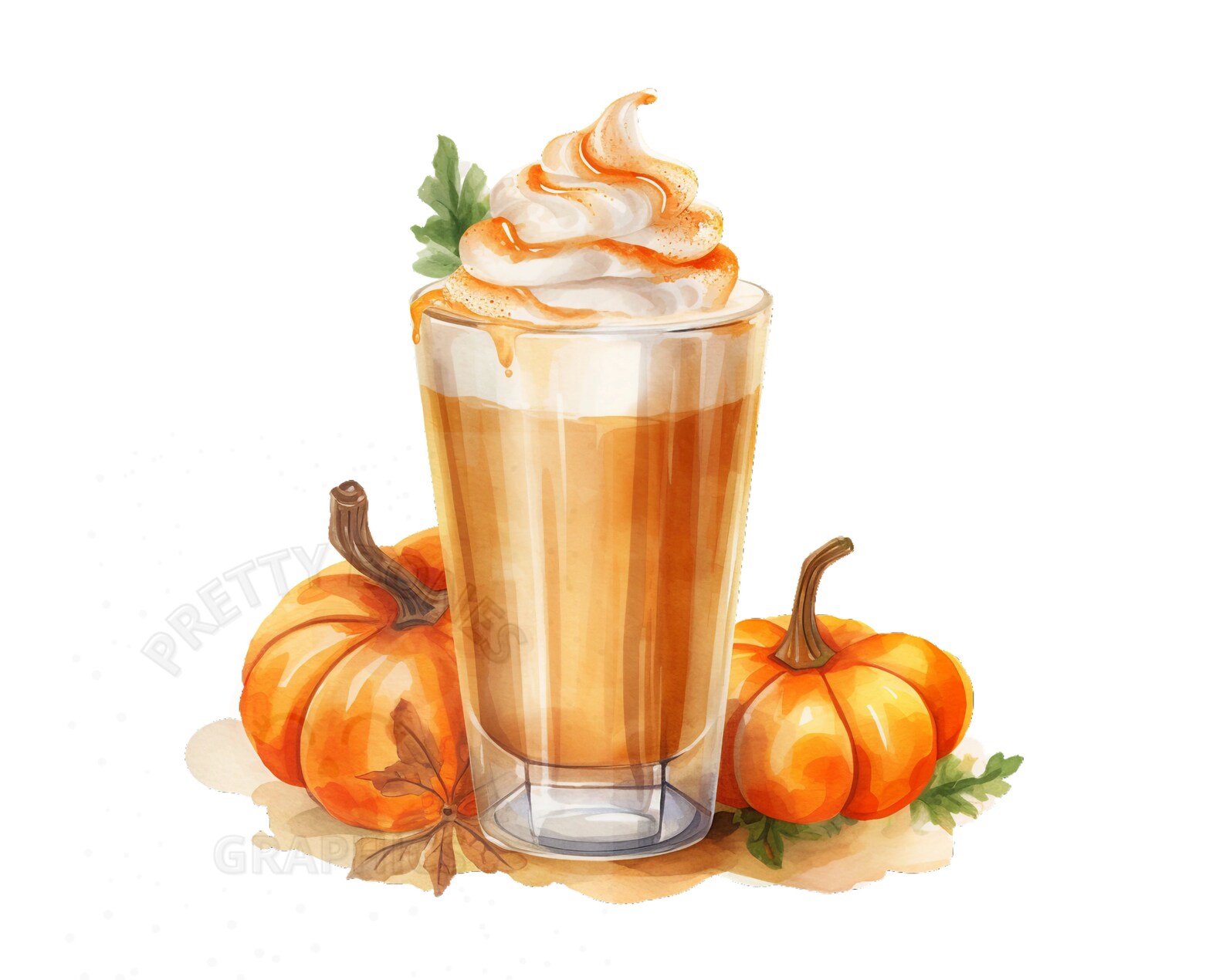 Pumpkin Spice Latte Clipart Bundle 5 PNG Instant Download - Etsy