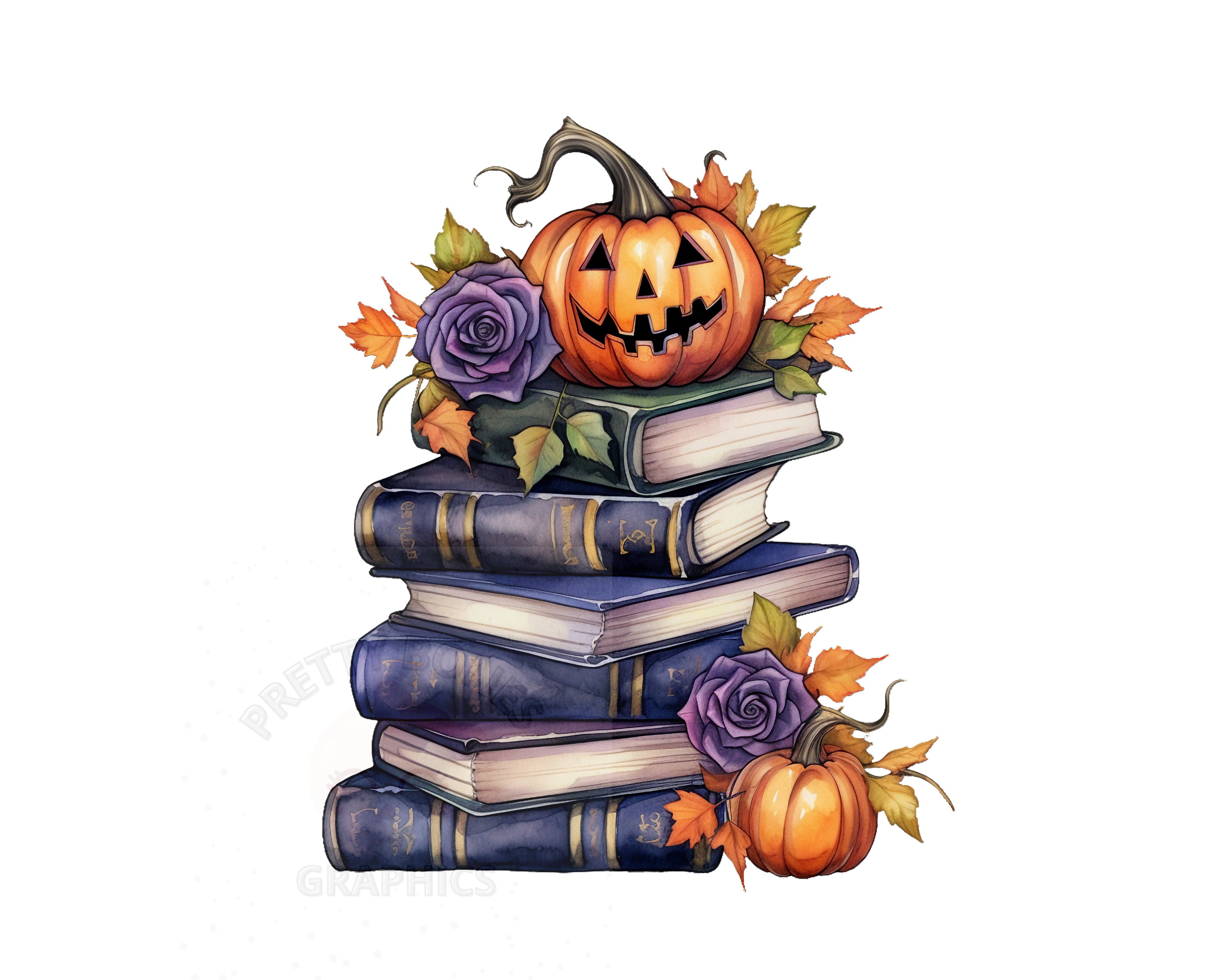 Halloween Book Stack Clipart PNG Instant Download File - Etsy Australia