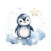 Baby Penguin Clipart, PNG Instant Download File, Digital Paper Craft ...