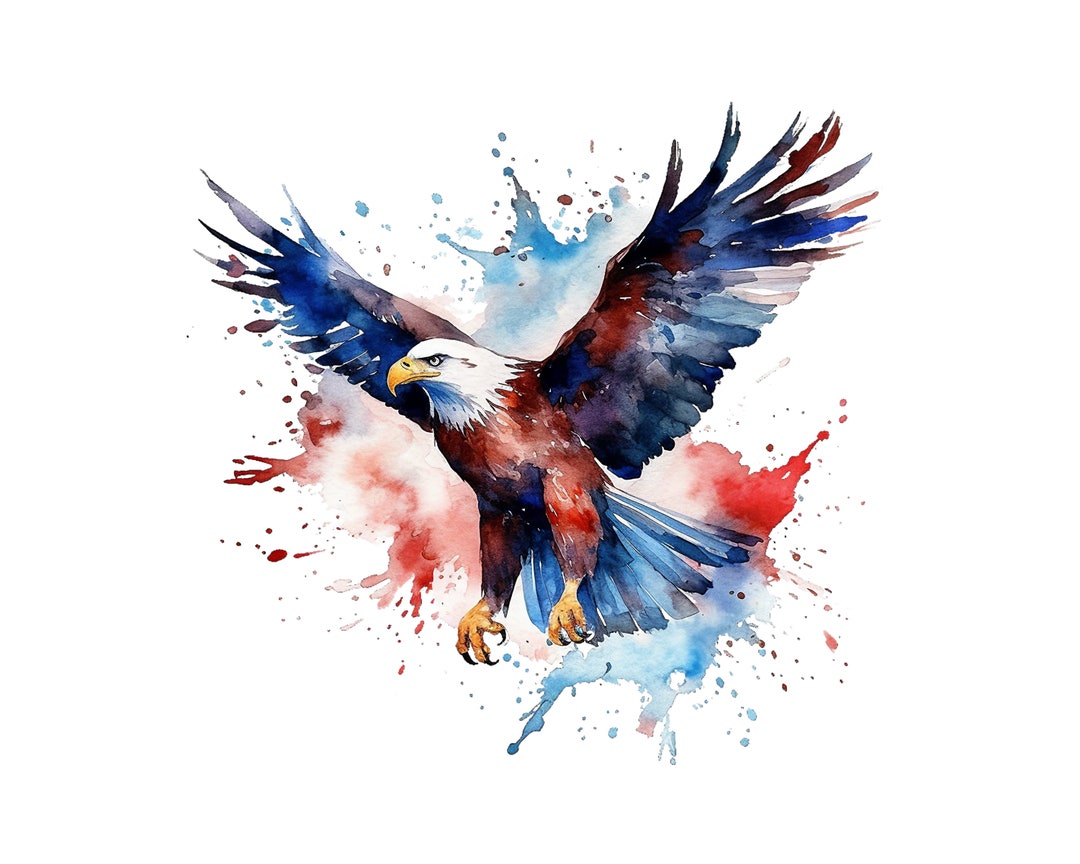 Watercolor Eagle Clipart, Instant Download PNG File, Eagle Digital ...