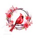 Red Cardinal Frame Clipart, PNG Instant Download File, Floral Bird ...