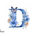 Watercolor Alphabet Letter D, JPG Instant Download, Clipart Letter With ...