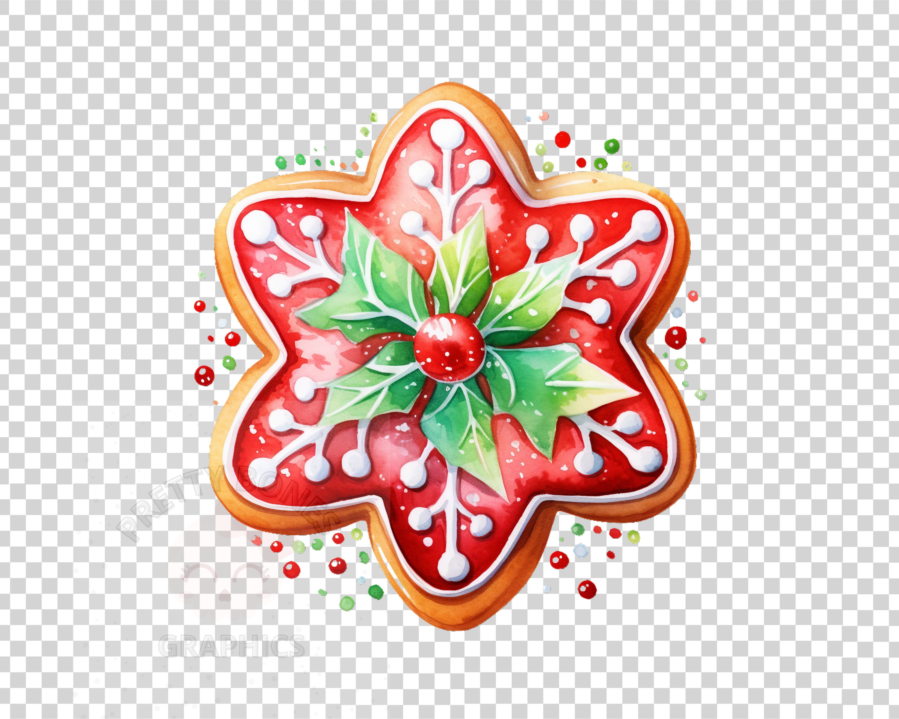 Christmas Cookie Clipart, PNG Instant Download File, Digital Paper ...