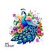 Peacock Clipart, JPG Instant Download File, Floral Peacock Digital ...
