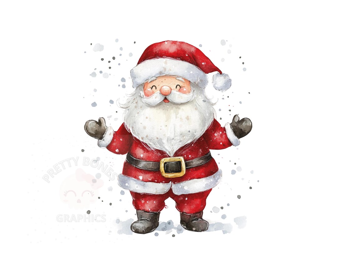 Christmas Santa Claus Clipart, PNG Instant Download File, Digital ...
