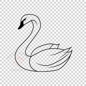 Swan Outline, SVG, PNG Instant Download File, Digital Design for ...