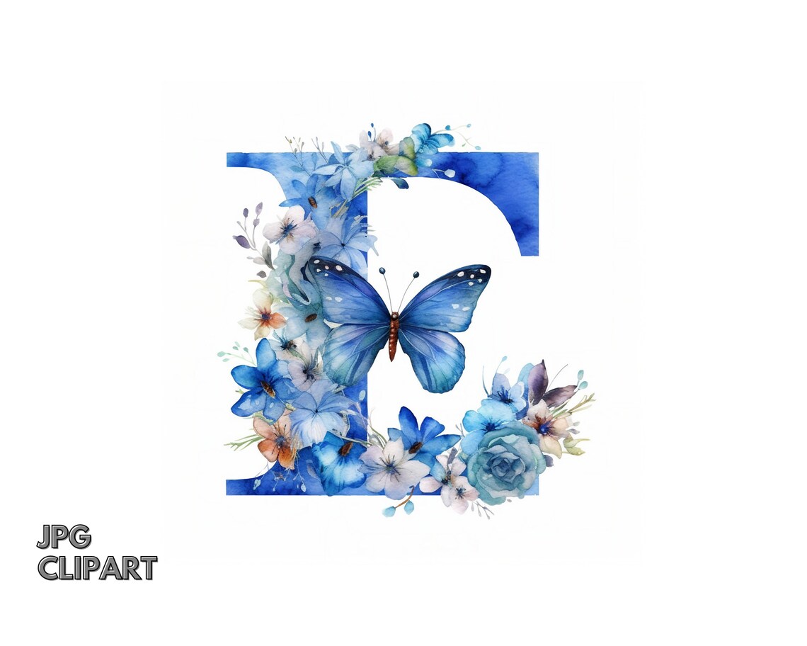 Alphabet Letter E Watercolor Clipart JPG Instant Download - Etsy