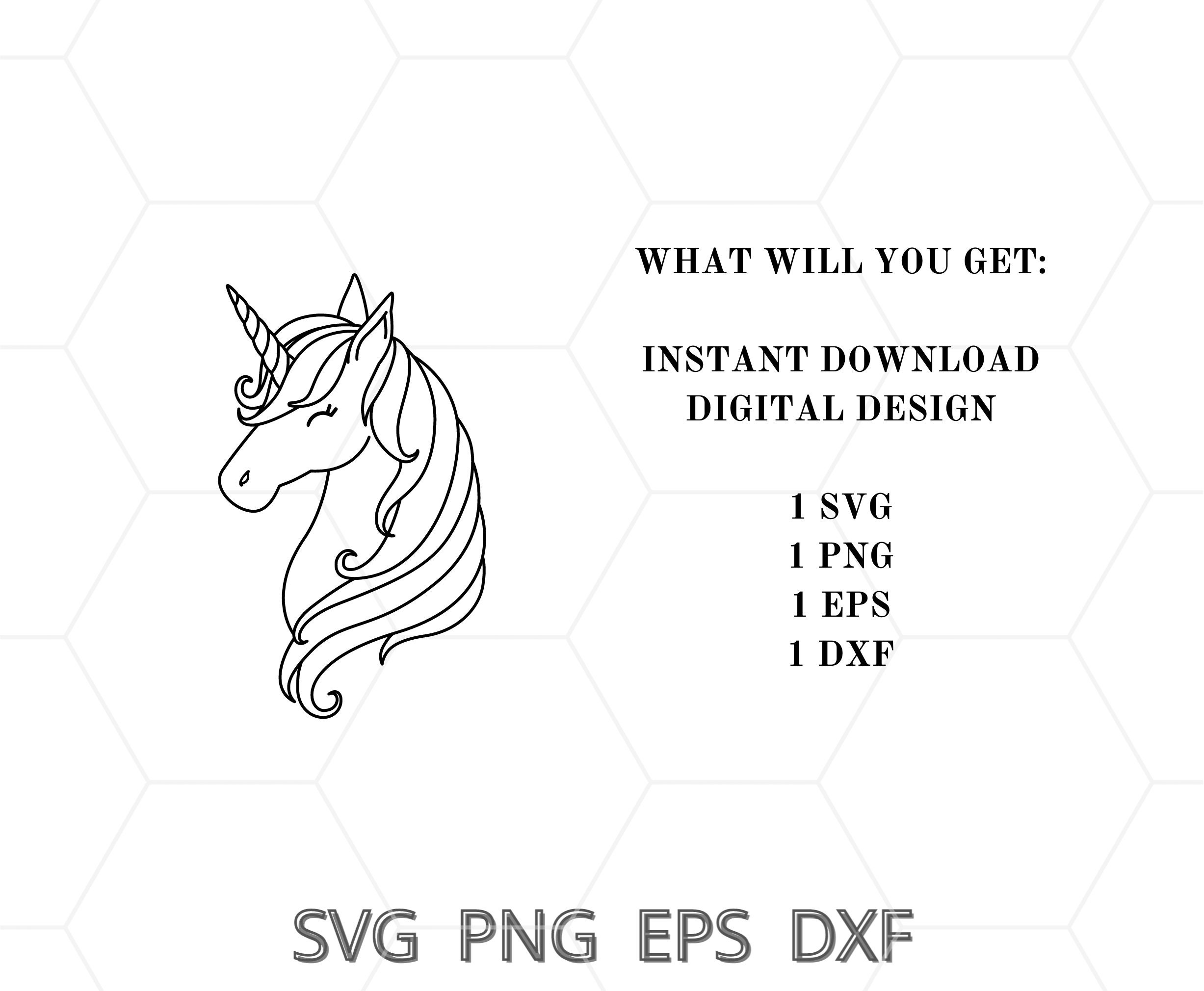Unicorn Outline SVG Instant Download SVG PNG Eps Dxf - Etsy