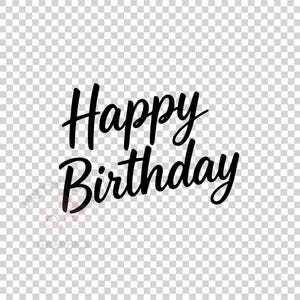 Happy Birthday Line Art, SVG, PNG, EPS, Dxf Instant Download Art ...