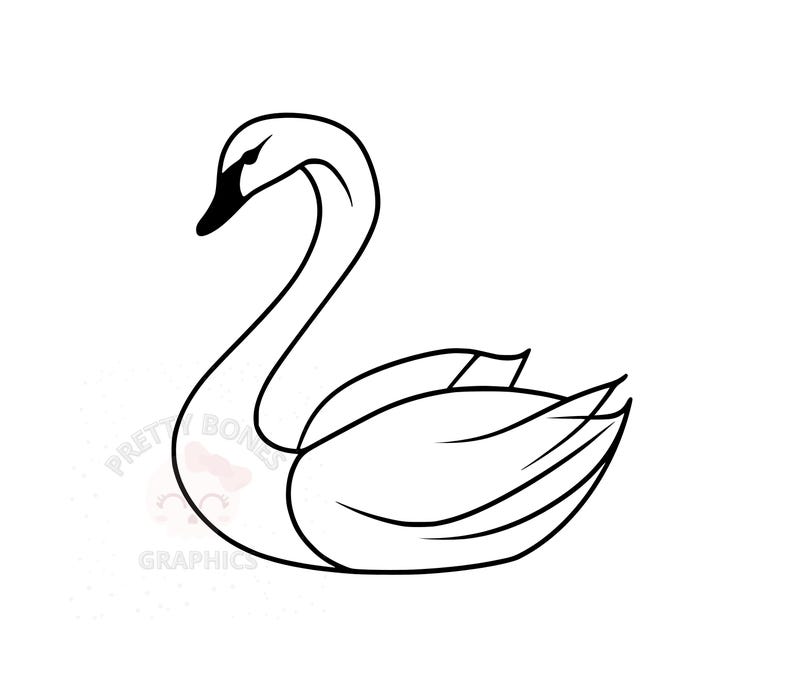 Swan Outline, SVG, PNG Instant Download File, Digital Design for ...