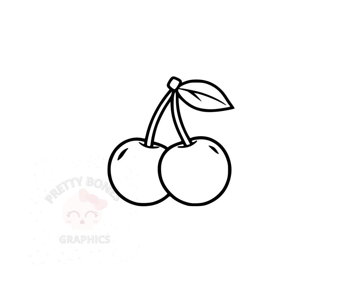 Cherry Line Art, SVG, PNG, EPS, Dxf Instant Download Files, Vector ...