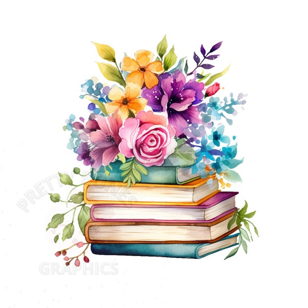 Book Stack Clipart - Etsy