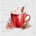 Christmas Hot Cocoa Mug Clipart, PNG Instant Download File, Watercolor ...