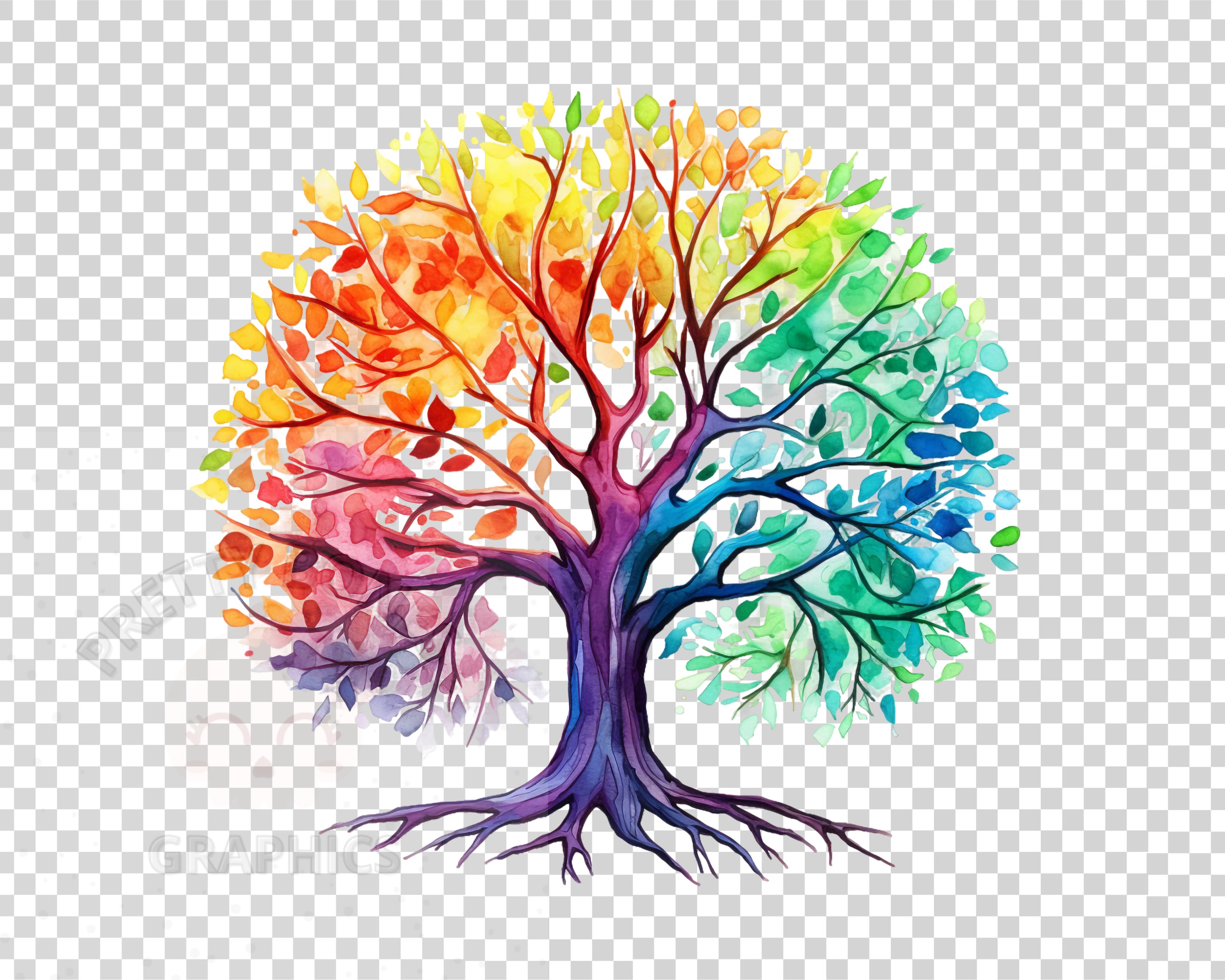 Tree of Life Clipart, PNG Instant Download File, Watercolour Tree ...