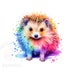 Hedgehog Clipart, Rainbow Colours, PNG Instant Download File ...