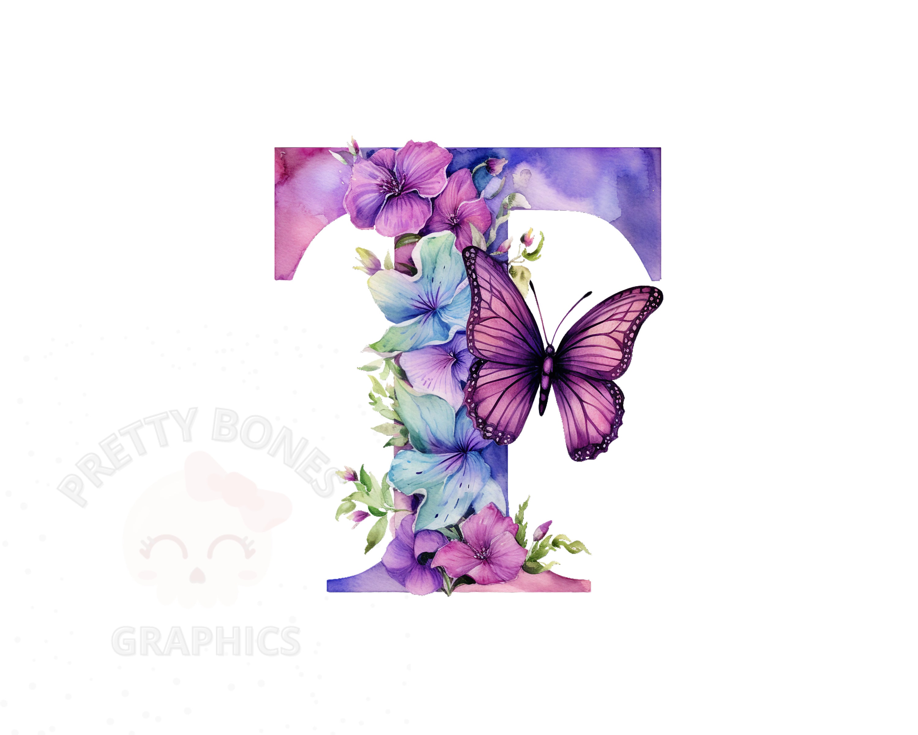 Purple Letter T Clipart, PNG Instant Download File, Alphabet Letter T ...