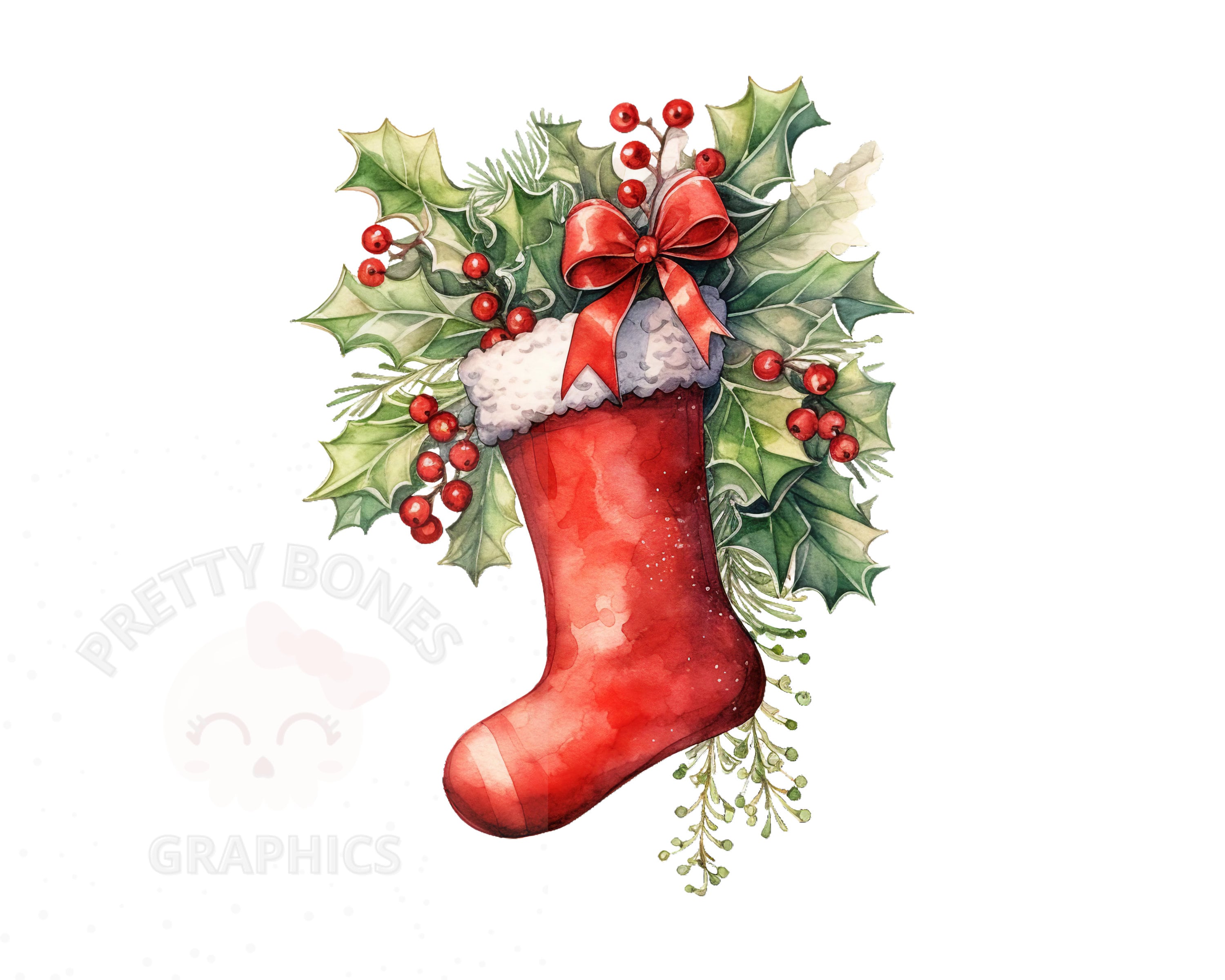 Christmas Stocking Clipart PNG Instant Download File - Etsy